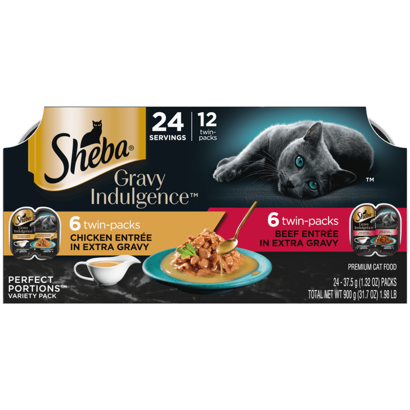 SHEBA® GRAVY INDULGENCE™ Beef and Chicken Variety Pack