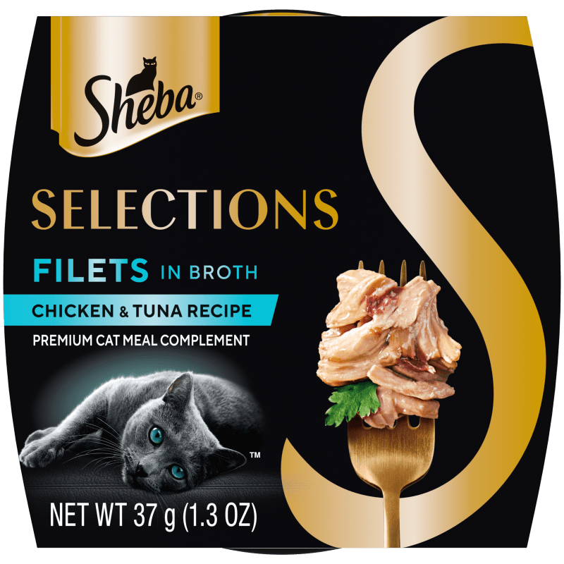 Sheba® Selections Filets in Broth Cat Meal Complement Chicken & Tuna Recipe