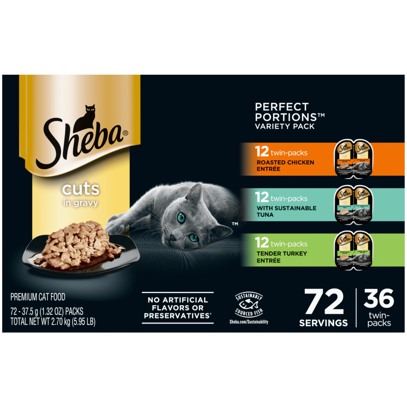 SHEBA® PERFECT PORTIONS™ Cuts in Gravy Roasted Chicken Entrée ...