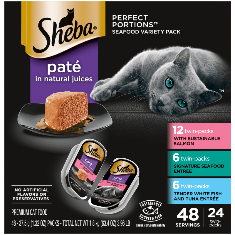 SHEBA® PERFECT PORTIONS™ Premium Paté Sustainable Salmon Entrée, Tender ...